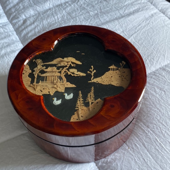 Other | Asian Lacquer Round Box Trinkets | Poshmark